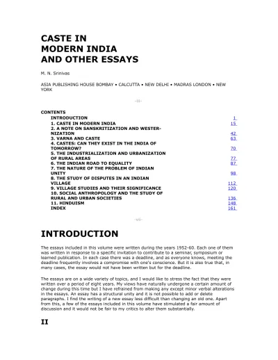 VARNA AND CASTE - Caste in Modern India - M.N. Srinivas