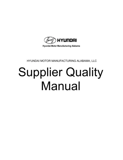 HMMA Supplier Quality Manual -Rev 11