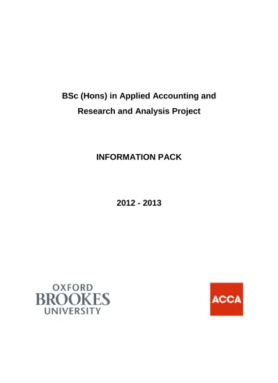 RAP preparation guide - BSc (Hons) in Applied Accounting and Research ...