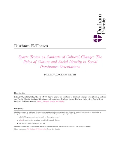 Social Identity in Sports - General Discussion