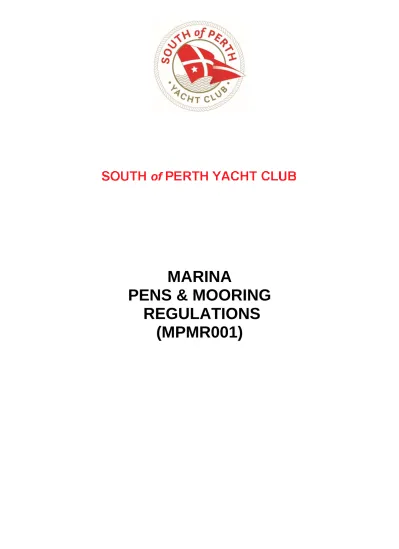 MARINA PENS & MOORING REGULATIONS (MPMR001)