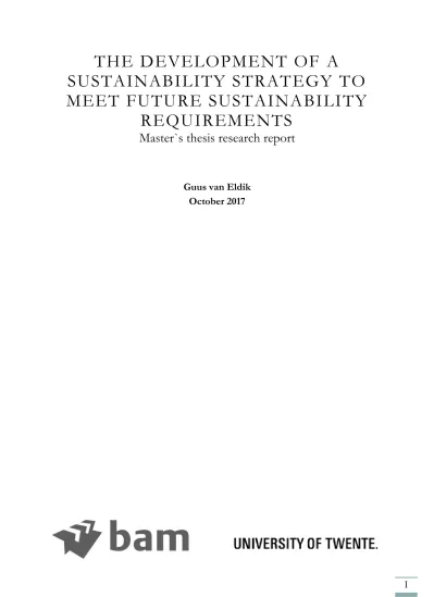 The development of a sustainability strategy to meet future ...
