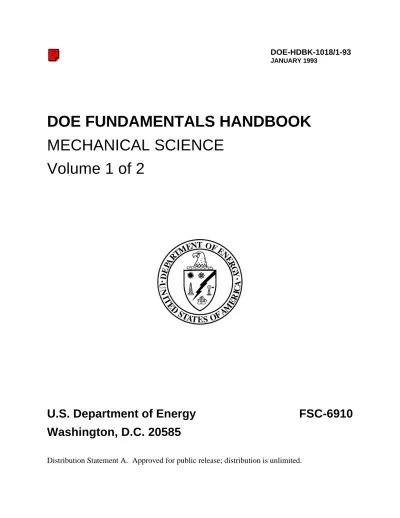DOE Fundamentals Handbook, Mechanical Science, Volume 1 of 2