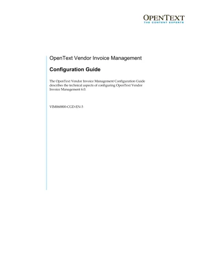 Invoice Approval - Vendor Invoice Management OPENTEXT SAP VIM
